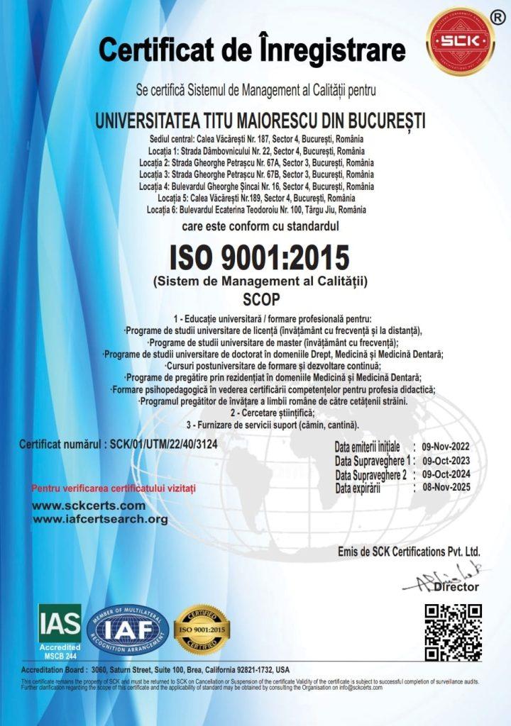 iso ro - Titu Maiorescu University