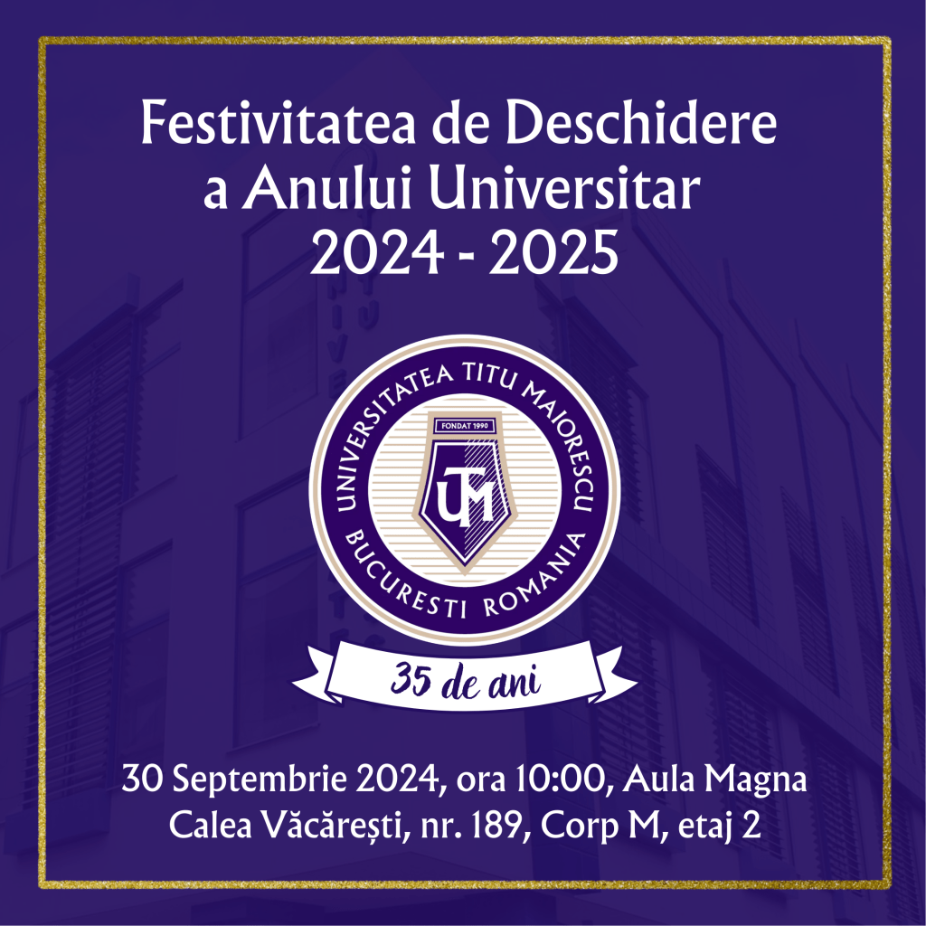 Deschiderea Anului Universitar 2024-2025 UTM - Titu Maiorescu University