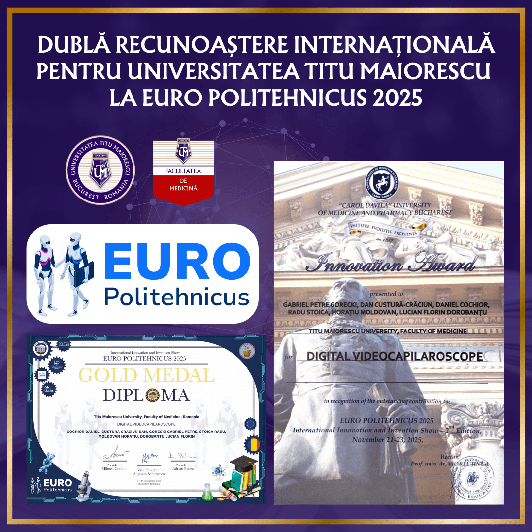 UTM- Medalia de Aur și Innovation Awardpentru „Digital Videocapilaroscope” - Universitatea Titu ...